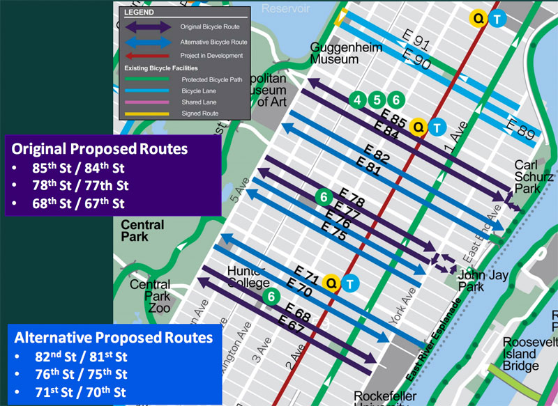 DOT Moves Ahead With Two Pairs of Upper East Side Bike Lanes ...